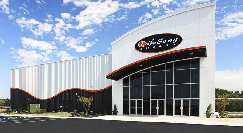 Metal Church Building with Glass Curtain Wall | Nucor Building Systems